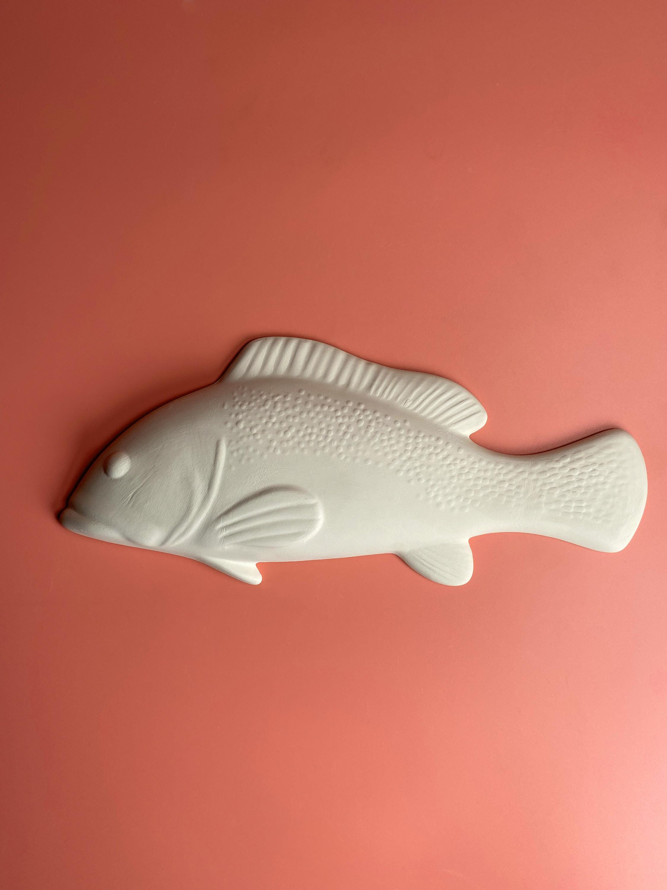 Trout Fish Plaster Casting Mold: Handmade Ceramic Wall Art (34 X 14 Cm ...