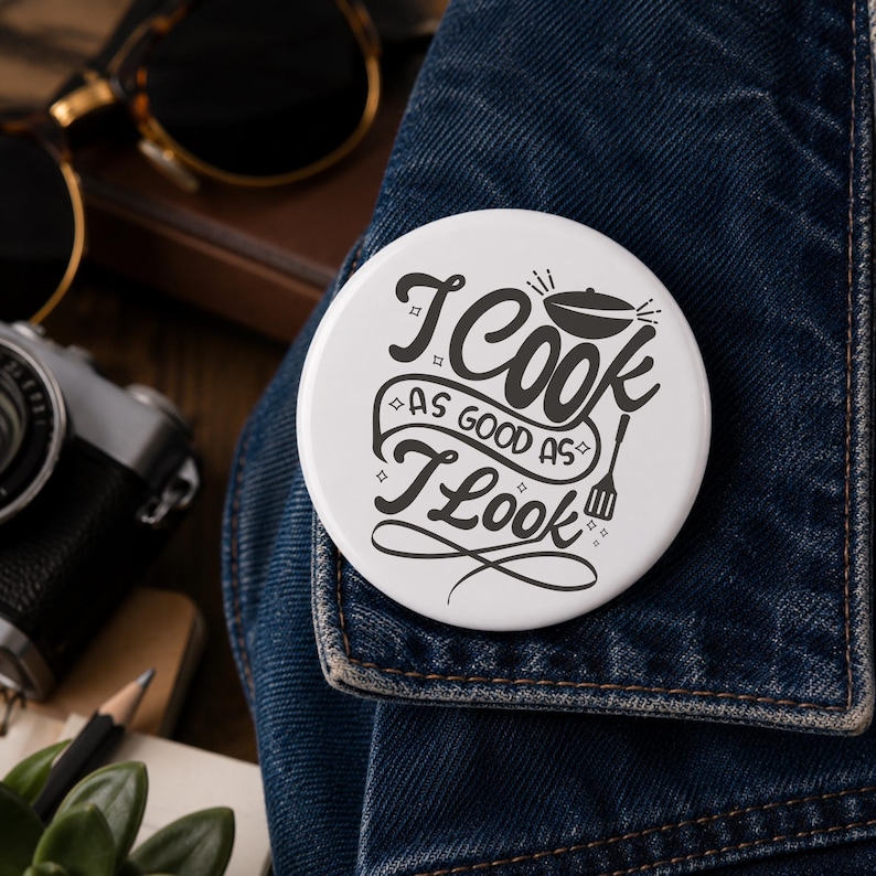 Denim Jacket Round Pin Mockup, Lifestyle Glossy Pin Button Mock PNG ...
