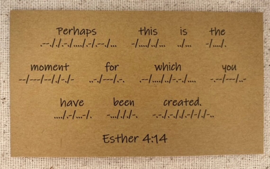 Esther 4:14 Morse Code Bible Verse Bracelet - Etsy