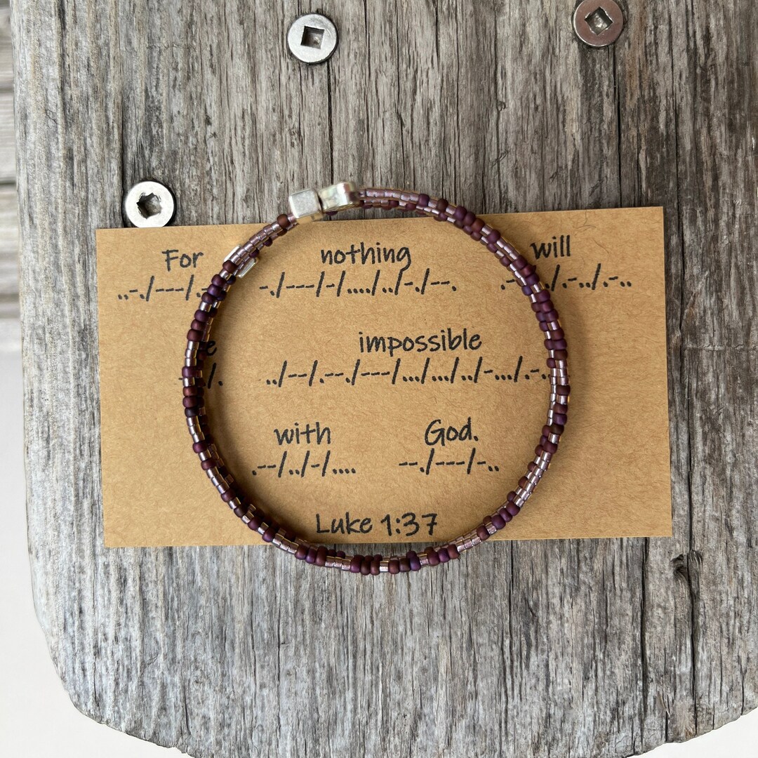 Luke 1:37 Morse Code Bible Verse Bracelet - Etsy