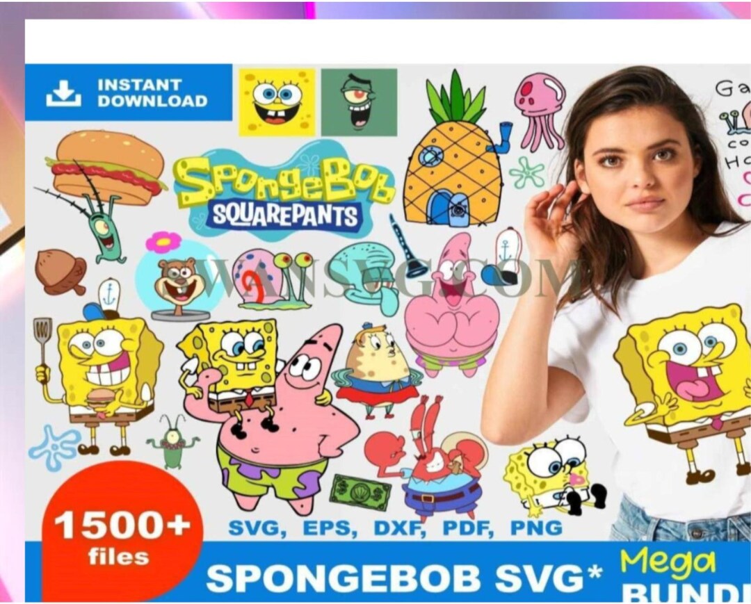 1500 Spongebob Mega Bundle, Trending Svg, Spongebob Characters Svg - Etsy