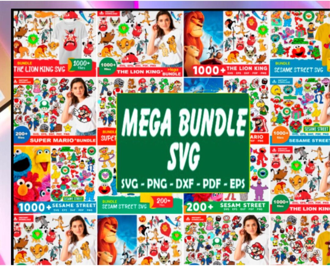 Sesame Street and Mario Mega Bundle Svg, Sesame Treet Svg, Mario Svg - Etsy