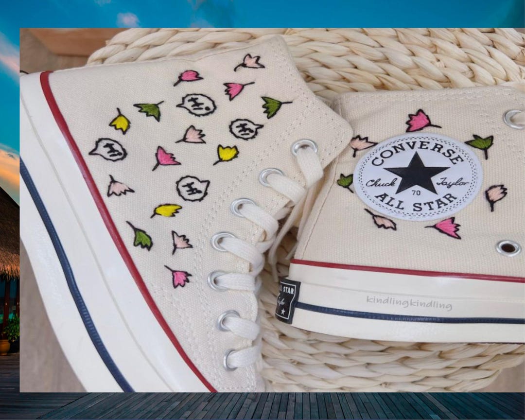 Custom Heartstopper Merch Embroidered Converse Leaves Hi Hi Bubble ...