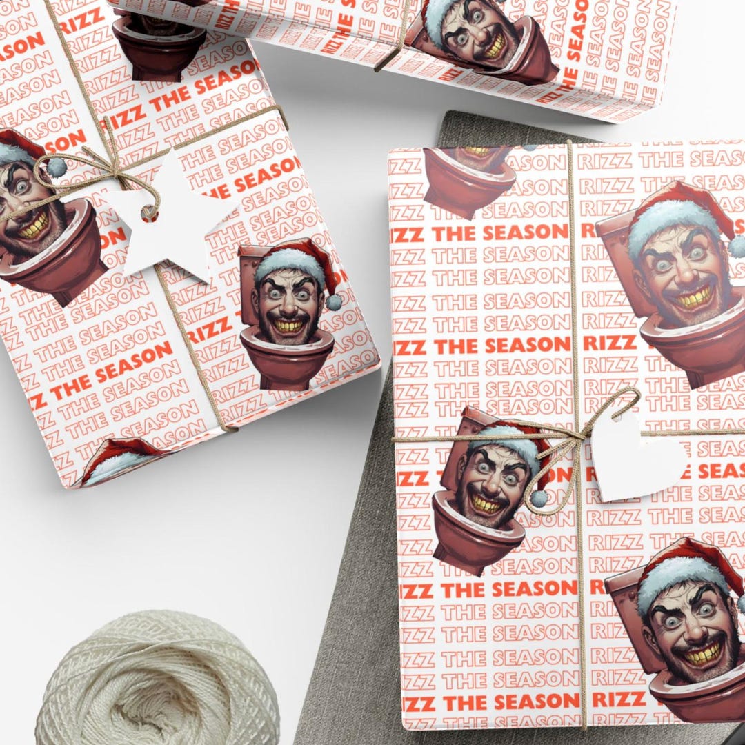 Christmas Gift Wrap Papers Skibidi Toilet Rizz Design, Holiday Festive ...