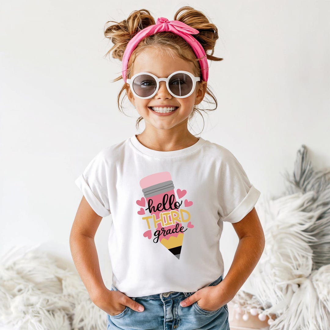 Hello Third Grade T-shirt, First Day of 3rd Grade Shirt, Back to School ...
