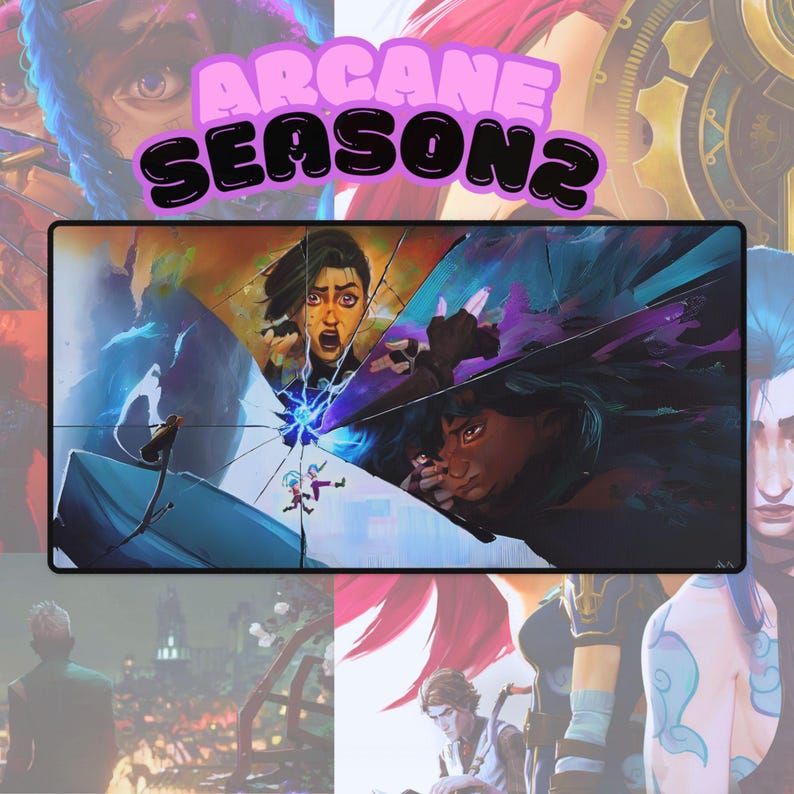 Arcane Season 2 Desk Mat - Jinx and Isha Characters Gaming Mouse Pad ...