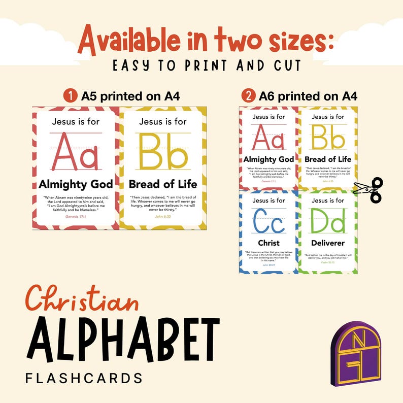 Christian Alphabet Flashcards - Etsy