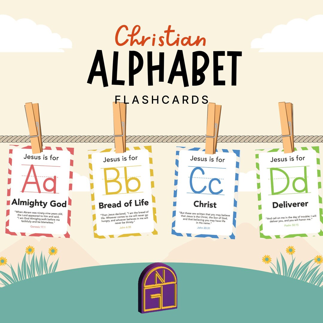 Christian Alphabet Flashcards - Etsy