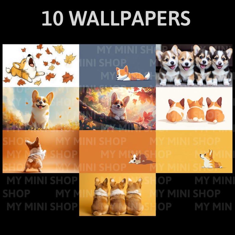 Corgi Digital Art, Corgi Wallpaper for Dog Lovers, Logo, Funny Corgi ...