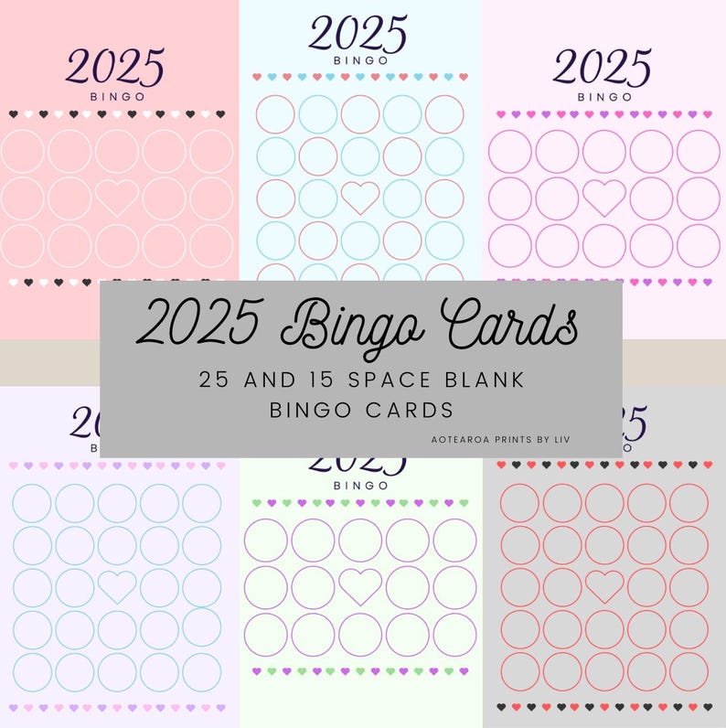 2025 Bingo Card Templates - Etsy