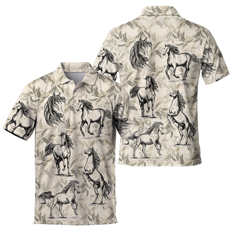 Mens Horse Hawaiian Shirt: Vintage Western Style Button Down, Kentucky ...