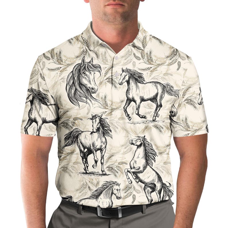 Mens Horse Hawaiian Shirt: Vintage Western Style Button Down, Kentucky ...