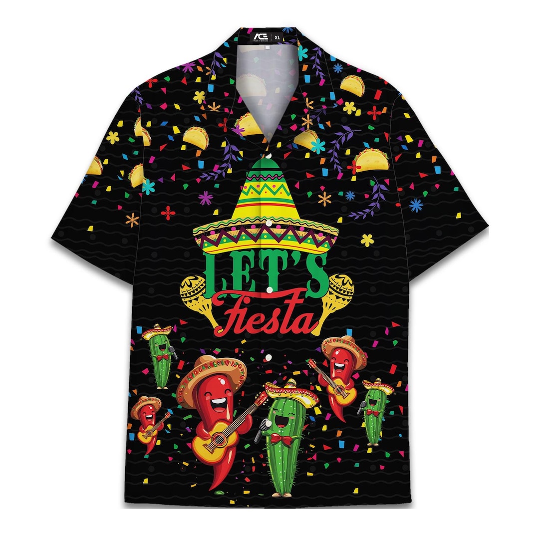 Let's Fiesta Hawaiian Shirt Men, Cinco De Mayo Aloha Party - Etsy