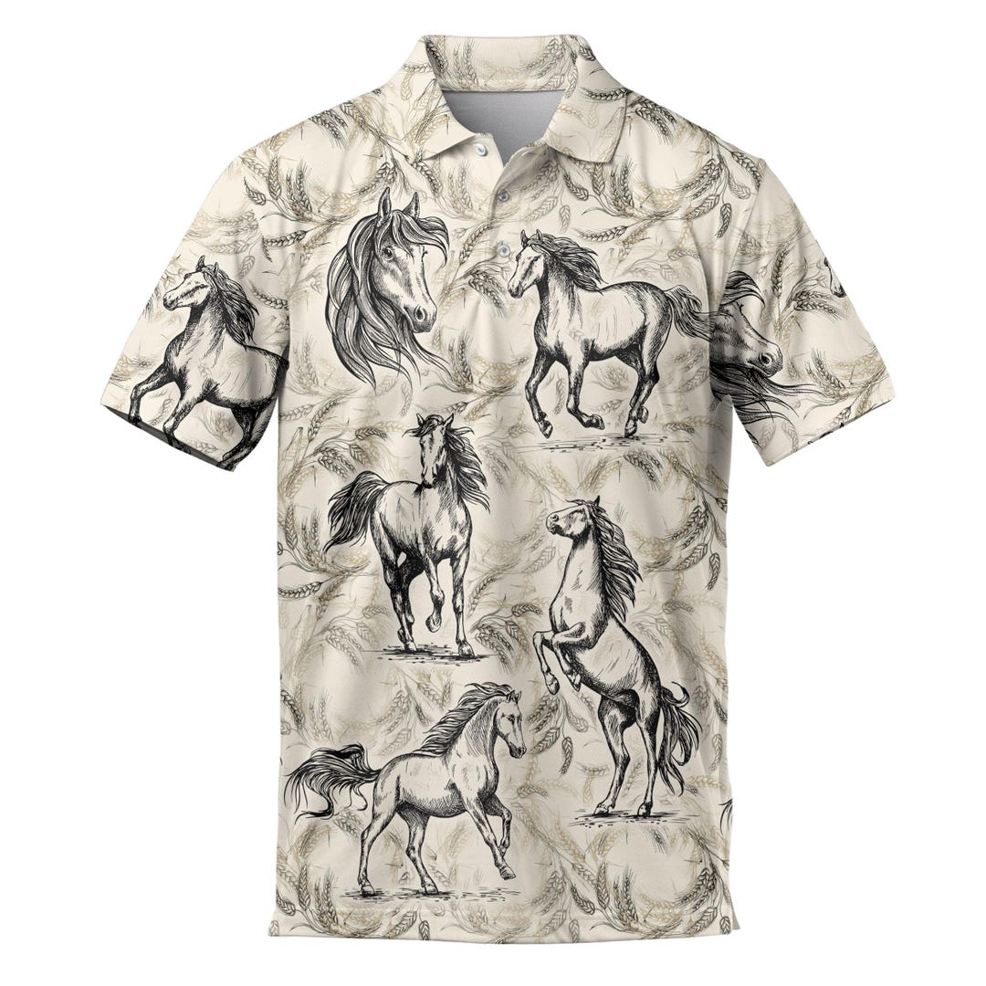 Mens Horse Hawaiian Shirt: Vintage Western Style Button Down, Kentucky ...
