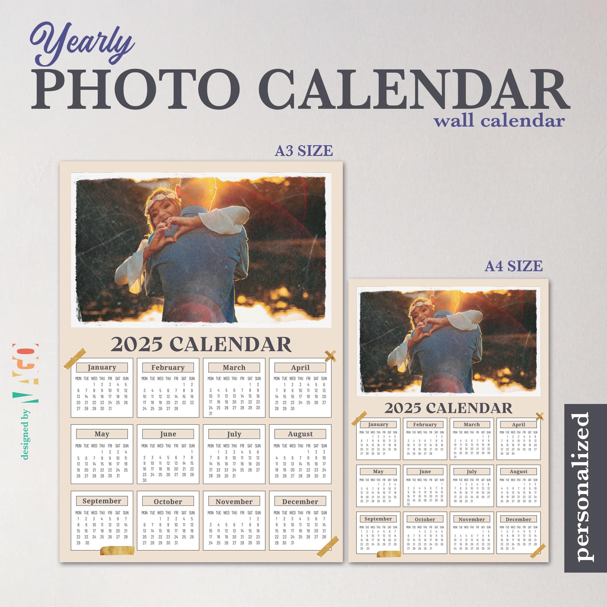 2025 Calendar, 2025 Personalized Calendar, Personalized Calendar, Wall ...