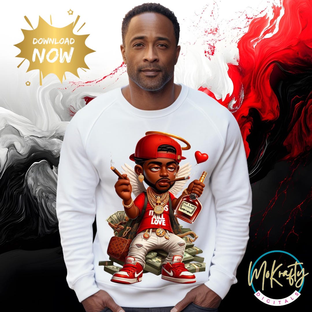 Valentine Urban Cupid PNG, Black Man Valentine PNG, Streetwear Love ...