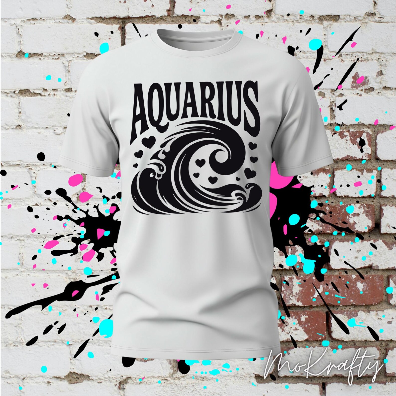 Aquarius Wave PNG Bundle | Zodiac Heart, Ocean Design (digital Download ...