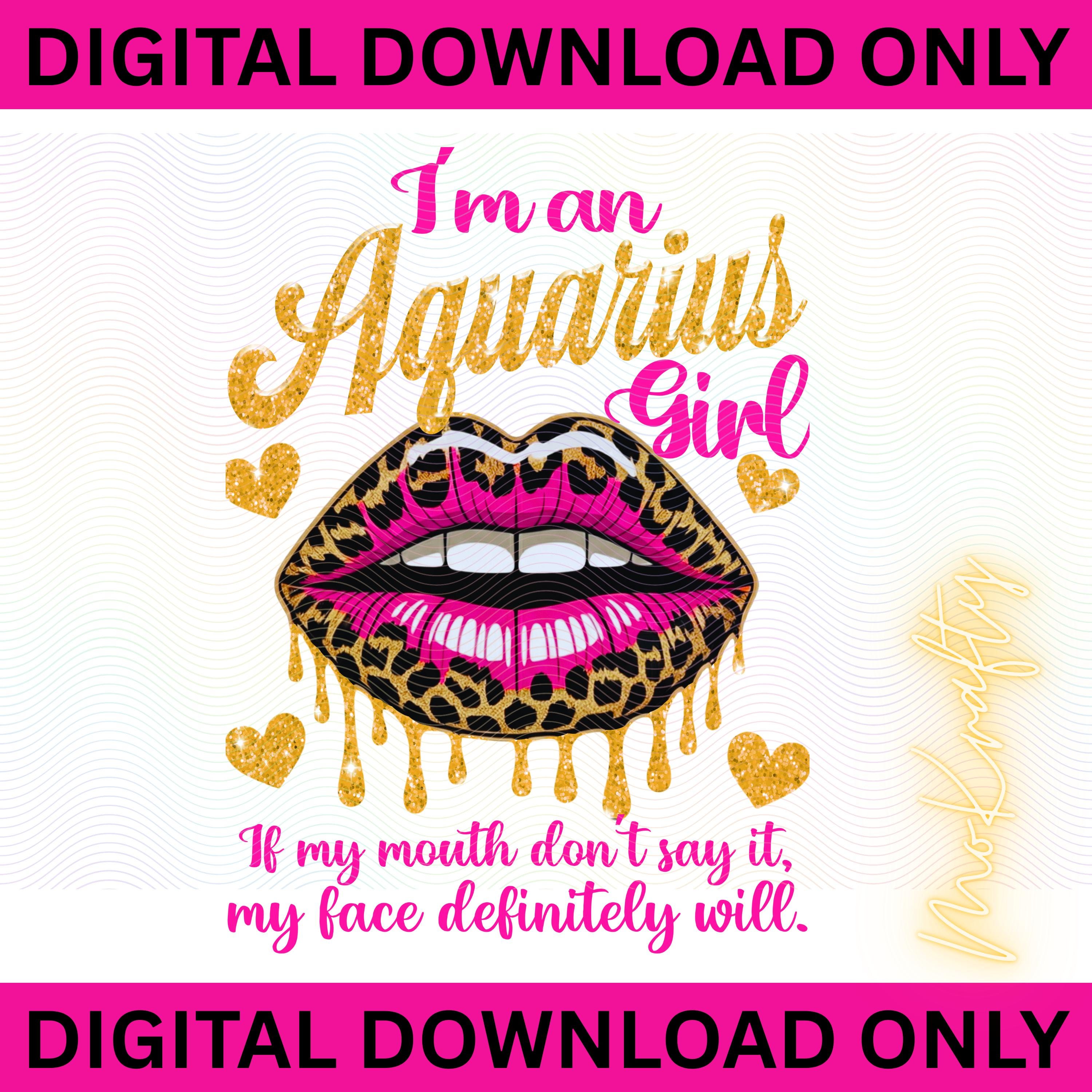 Aquarius Girl PNG | Sassy Zodiac Lips Art (digital Download) - Etsy
