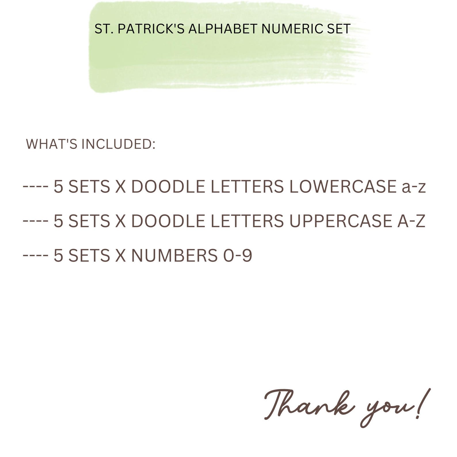 St. Patrick's Day Alphabet Set - St Paddy Doodle Letters PNG Bundle ...