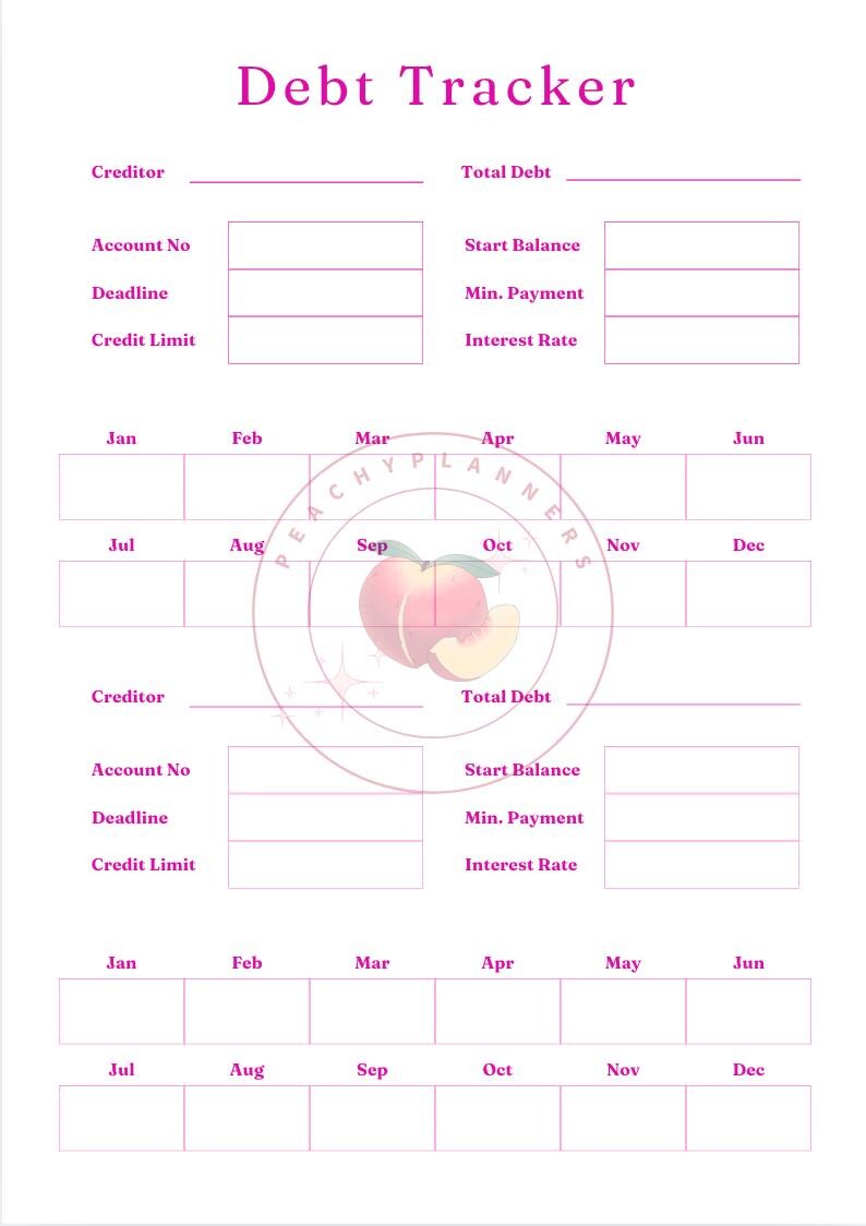 Debt Tracker Bundle | Editable & Printable Debt Payoff Planner | Debt ...
