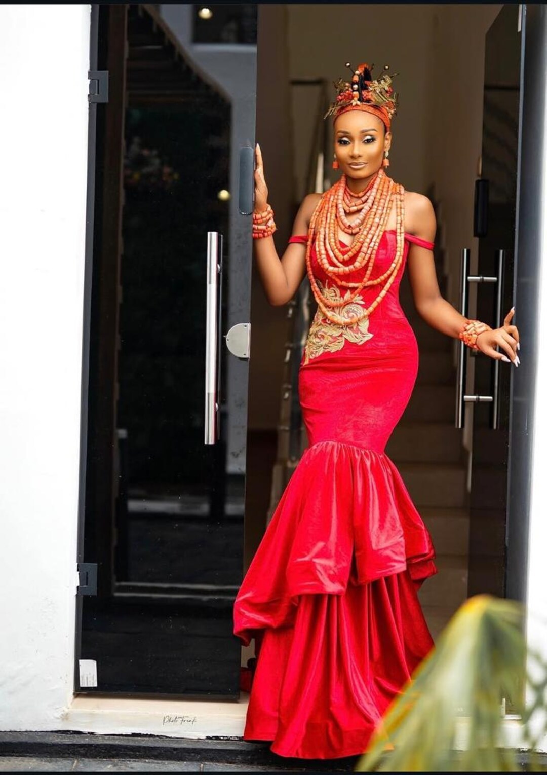 Igbo/benin Traditional Wedding Dress, Nigerian Clothing, Traditional ...