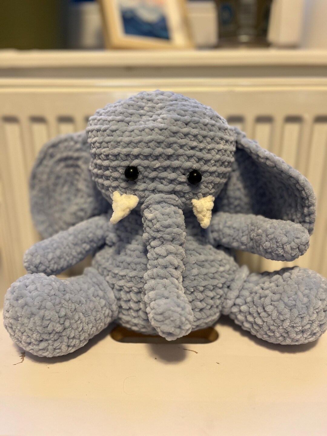 Cuddly Elephant, Small Blue Elephant, Crocheted - Etsy