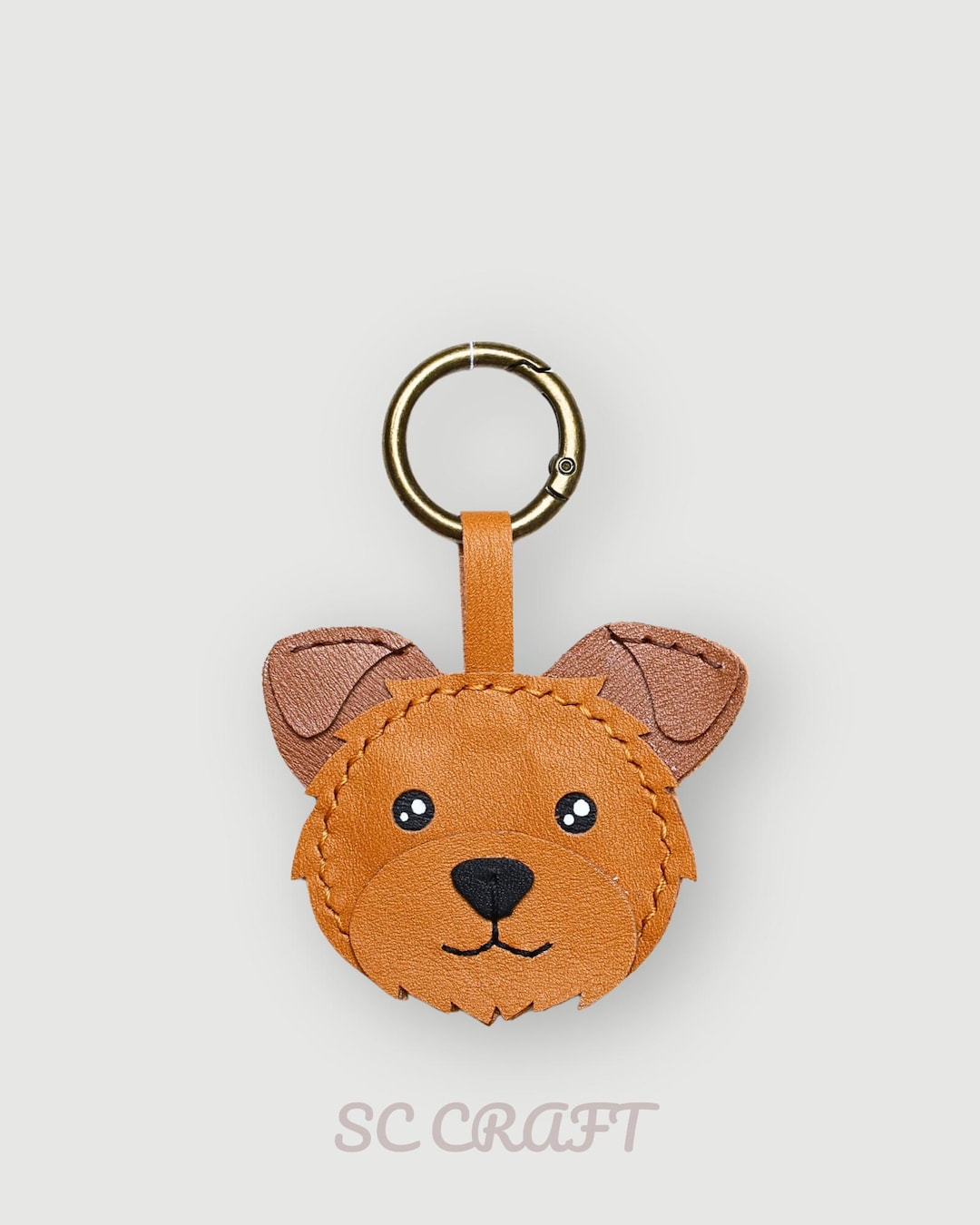 Handmade Leather Yorkshire Terrier Keychain, Yorkie Dog Charm - Etsy