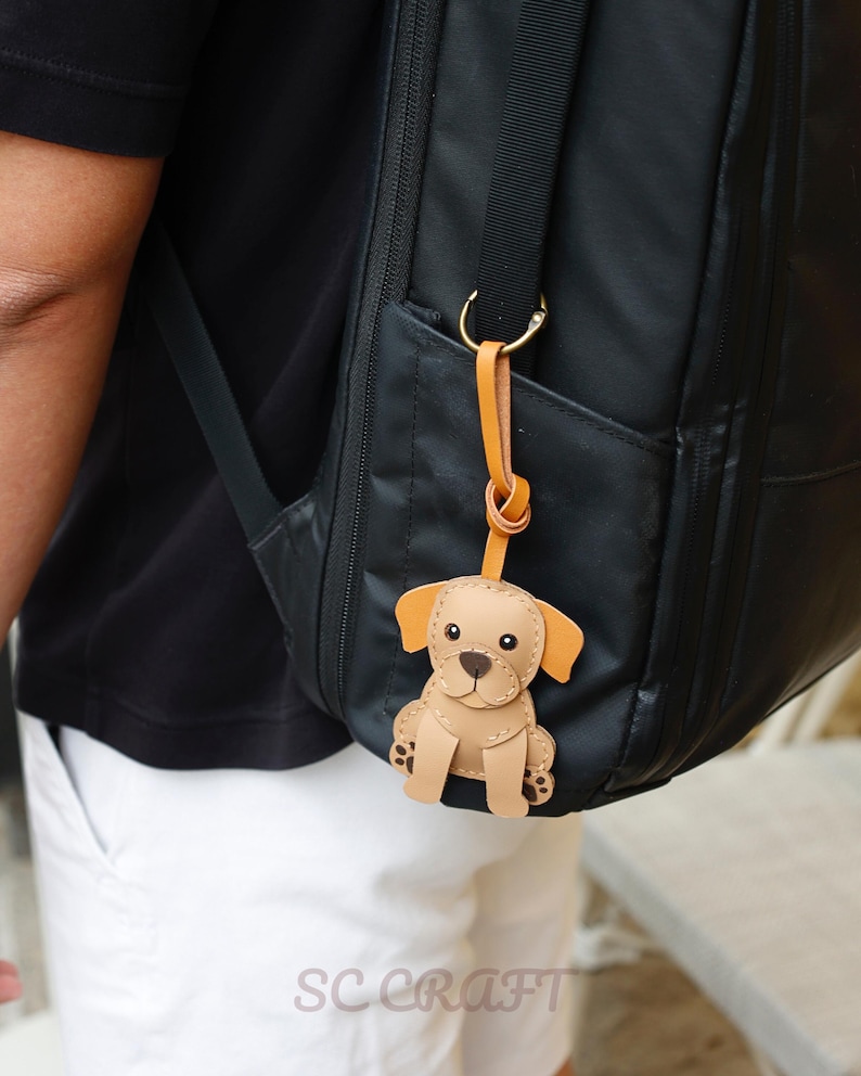 Personalized Leather Labrador Retriever Bag Charms and Keychains ...