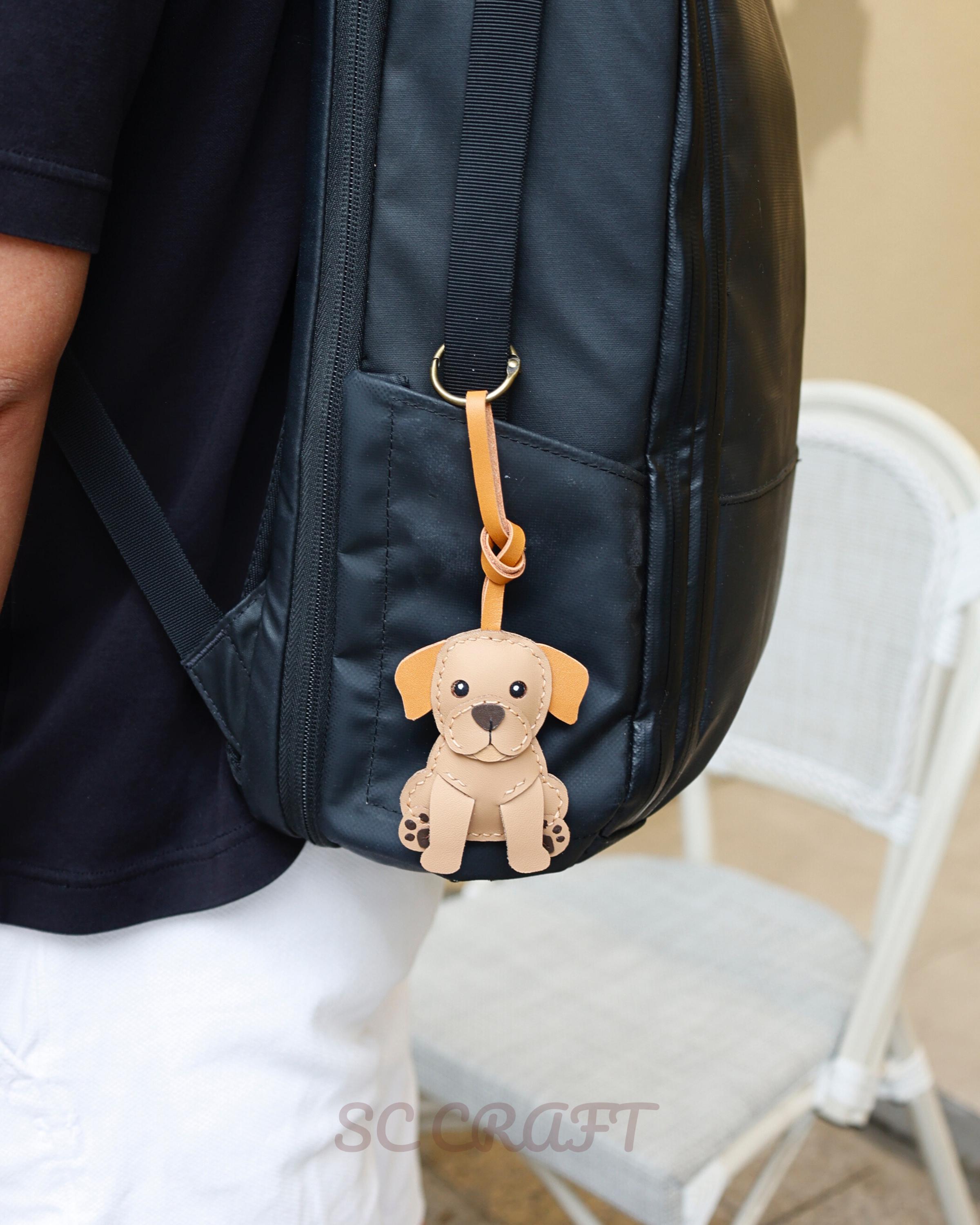 Personalized Leather Labrador Retriever Bag Charms and Keychains ...