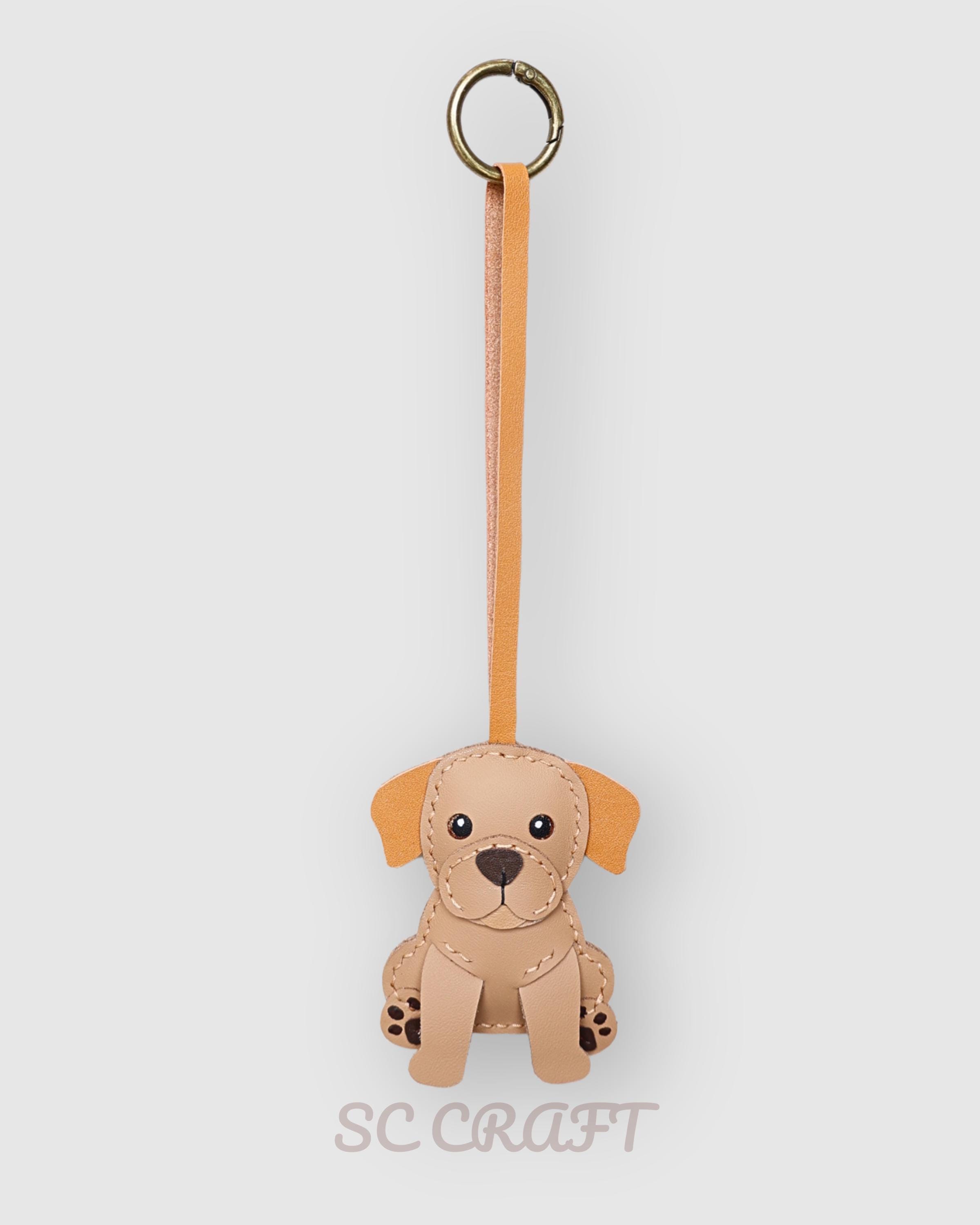 Personalized Leather Labrador Retriever Bag Charms and Keychains ...