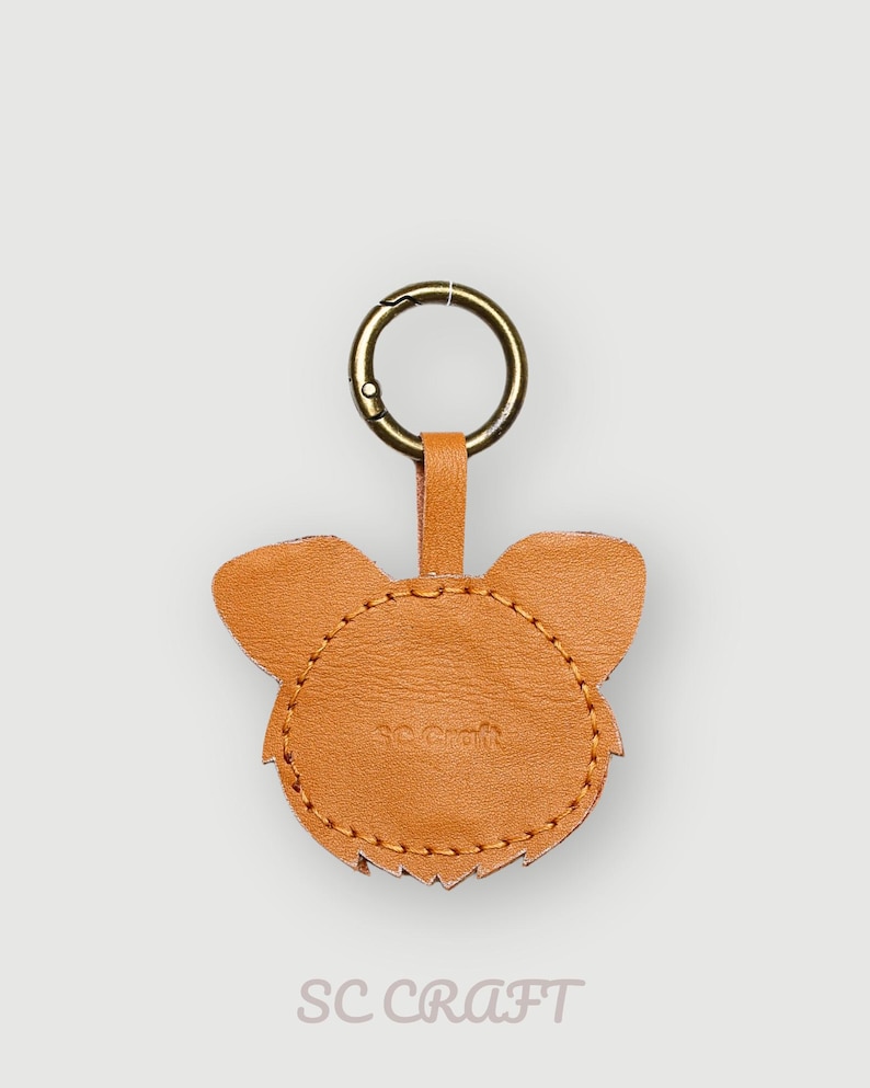 Handmade Leather Yorkshire Terrier Keychain, Yorkie Dog Charm - Etsy