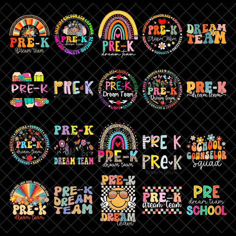 Pre-k Dream Team Png Bundle, Pre-k Teacher Png, Pre-k Squad Png, Funny ...