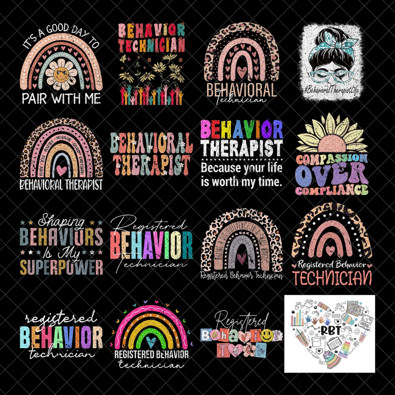 Behavior Technician PNG Bundle, Registered Behavior Therapist ...