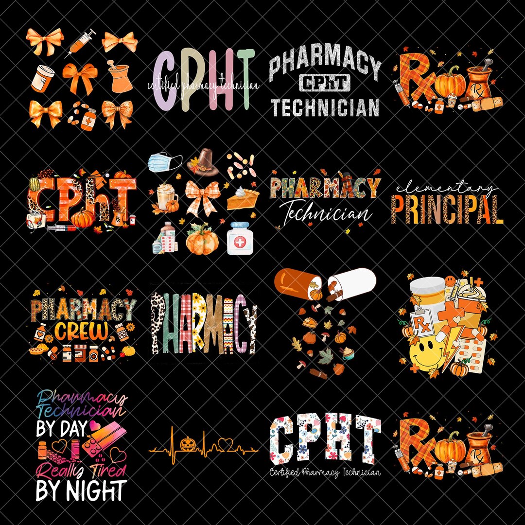 Fall CPHT Pharmacy Technician Png Bundle, Hello Fall Png, Autumn Png ...