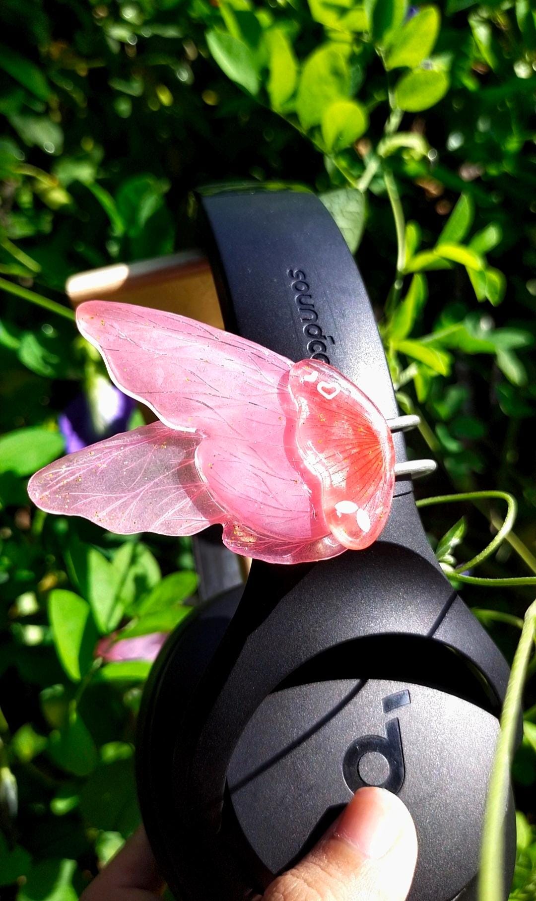 Pink Butterfly Accessory Headphone Cute Floral Design Stylish Earbuds ...