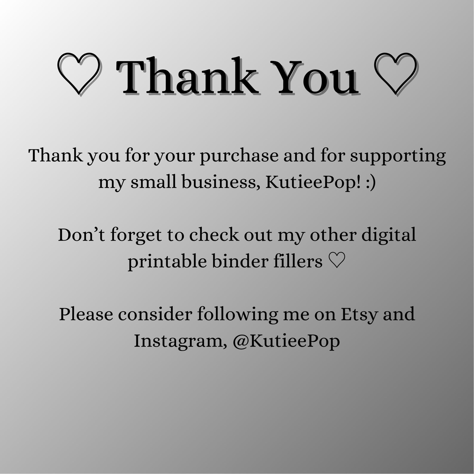 Missing Photocard Filler | Black Notebook Design | Digital Printable ...