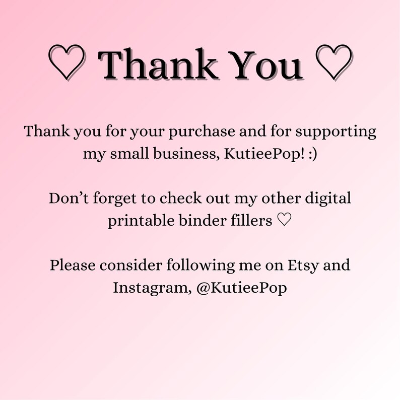 Cute Pink Binder Filler | Digital Printable Binder Fillers | Photocard ...