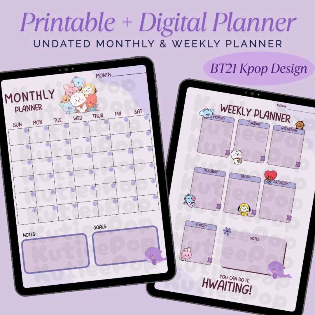 BTS Digital Planner | BT21 Digital Planner | Kpop Digital Planner ...