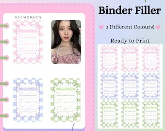 Missing Photocard Filler | Black Design | Digital Printable Binder ...