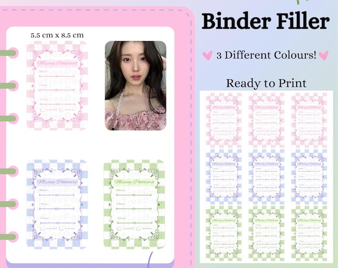 Kpop Photocard Binder Filler : Kawaii Character Black Pack! [digital ...