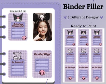 Missing Photocard Filler | Black Design | Digital Printable Binder ...