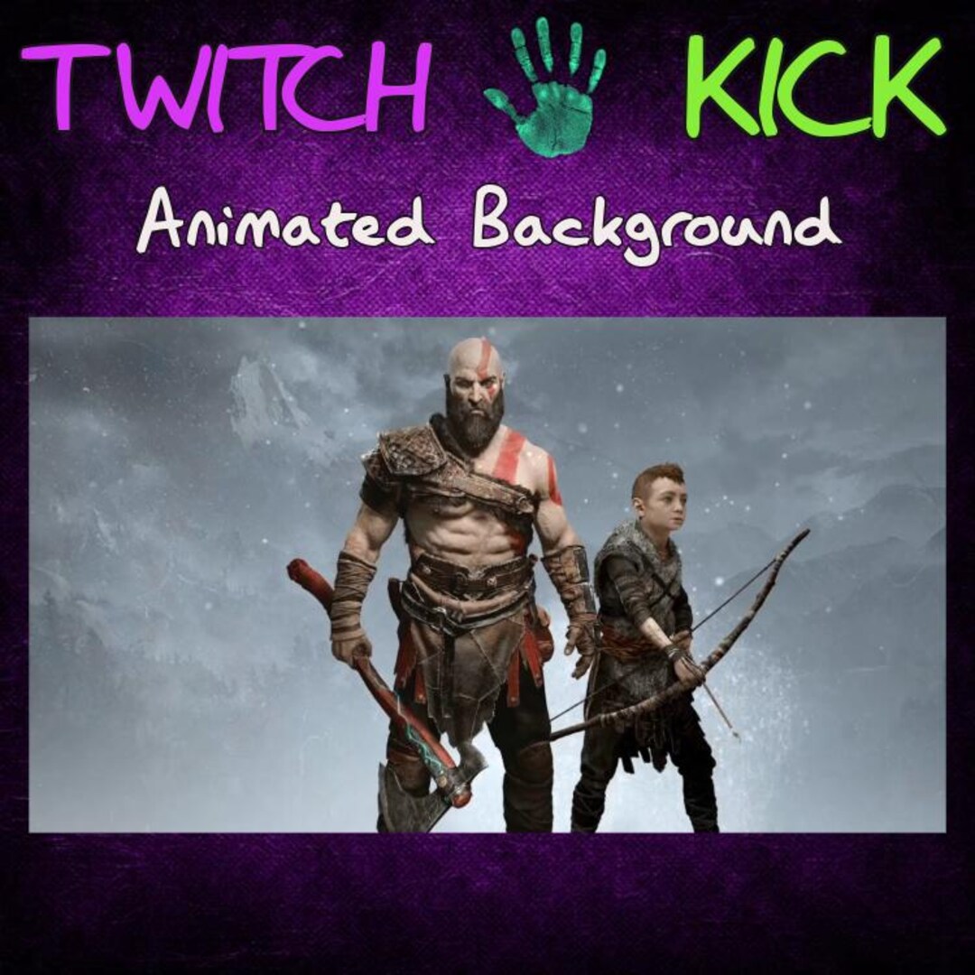 Kratos Twitch / Kick Streaming Background, Animated, Overlay, Emote - Etsy
