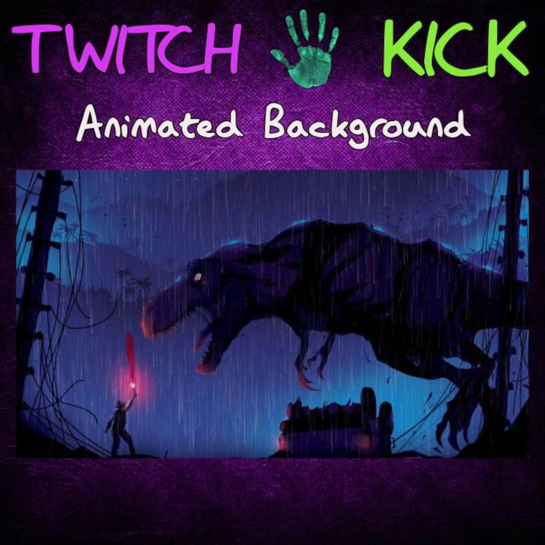 T-rex Twitch / Kick Streaming Background, Animated, Overlay, Emote - Etsy