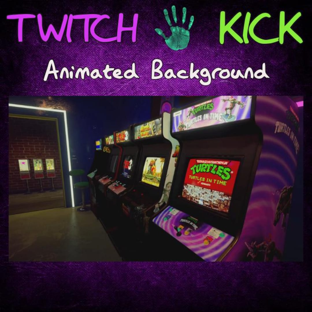 Retro Arcade Twitch / Kick Streaming Background, Animated, Overlay ...