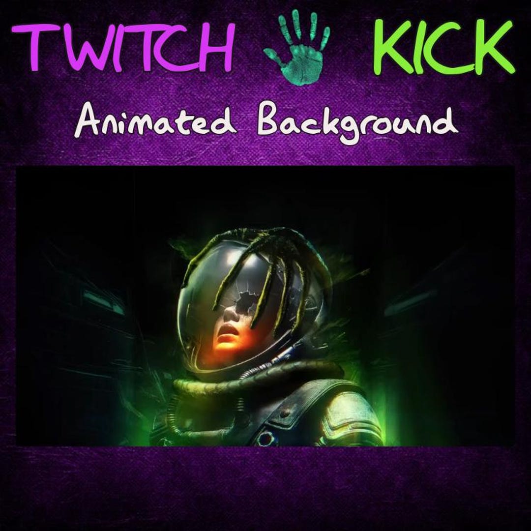 Alien Twitch / Kick Streaming Background, Animated, Overlay, Emote - Etsy