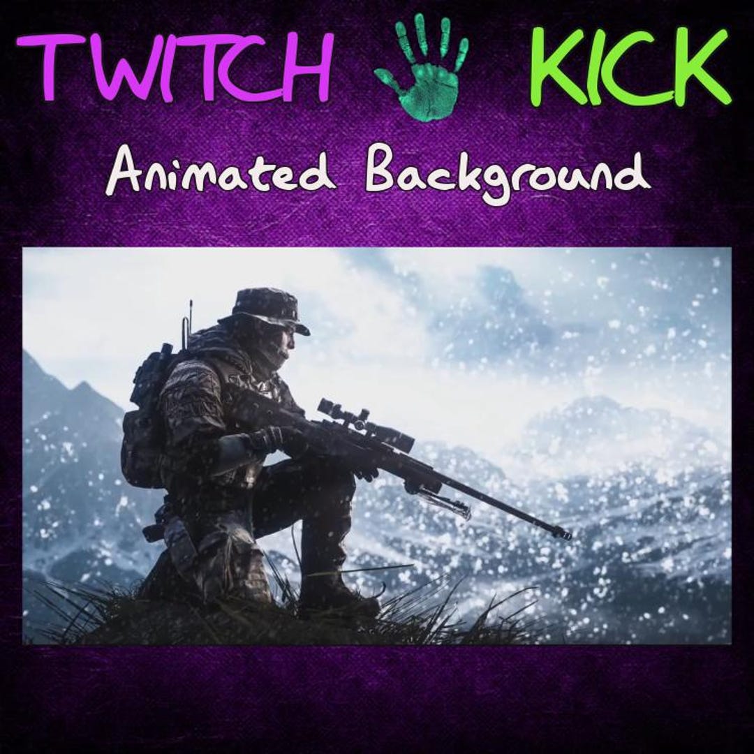 Sniper Twitch / Kick Streaming Background, Animated, Overlay, Emote - Etsy