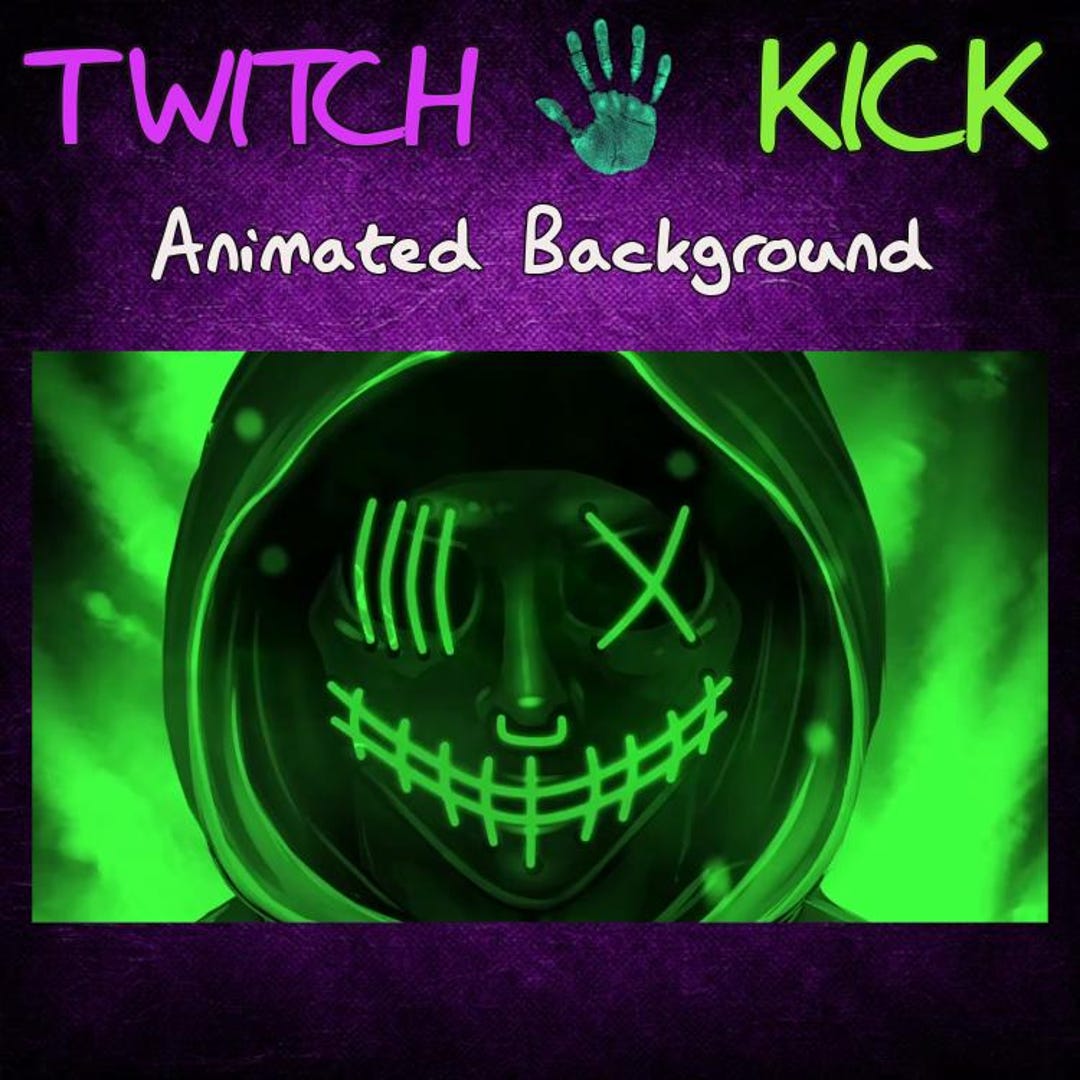 Neon Face Twitch / Kick Streaming Background, Animated, Overlay, Emote ...