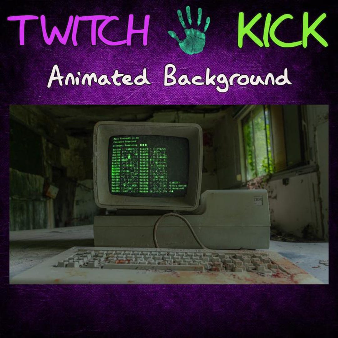 Computer Fallout Twitch / Kick Streaming Background, Animated, Overlay ...