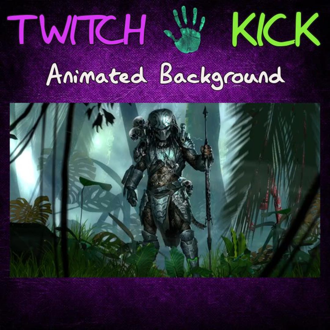 Predator Twitch / Kick Streaming Background, Animated, Overlay, Emote ...