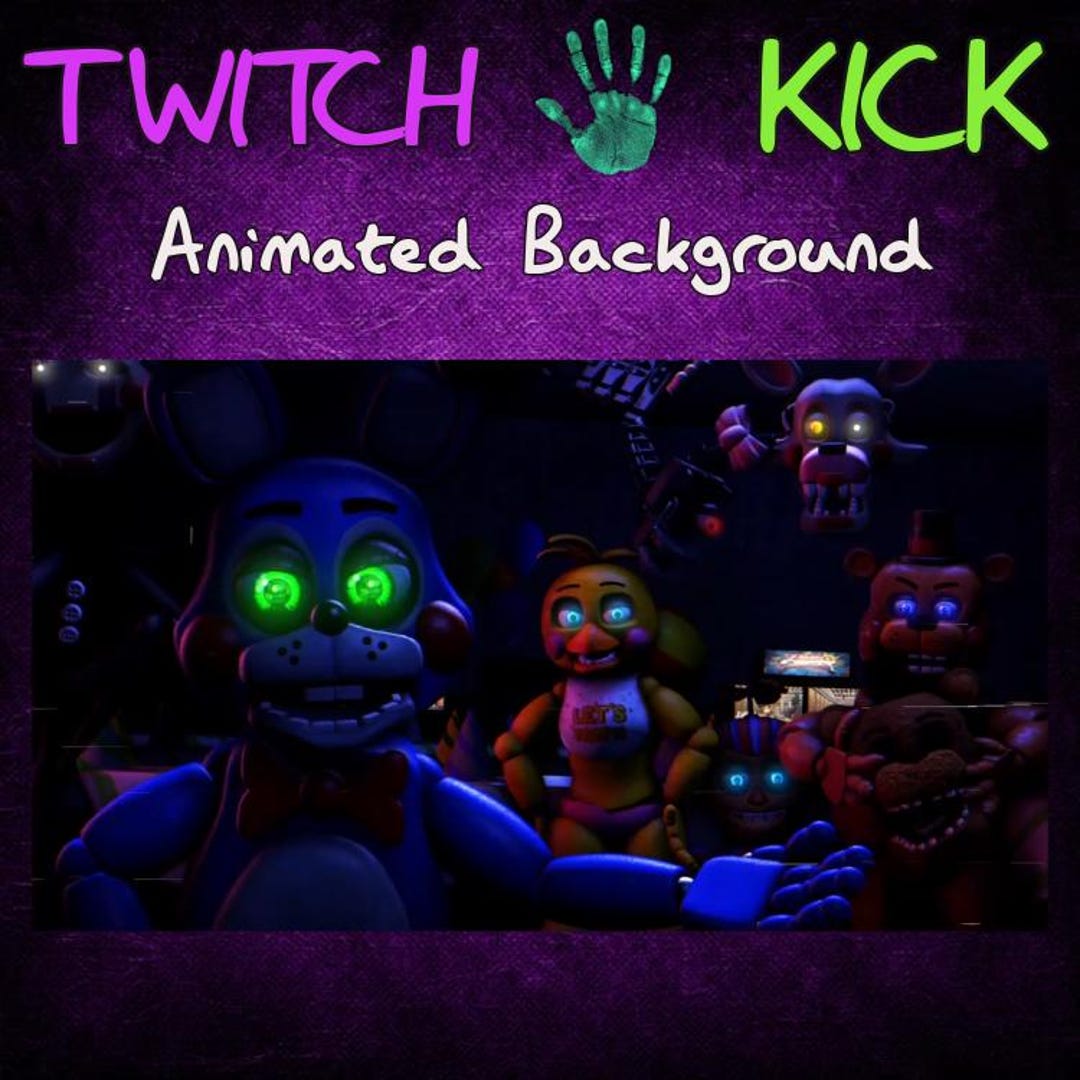 Five Nights + FREE Emotes Twitch / Kick Streaming Background, Animated ...